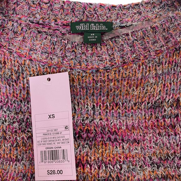 wild fable | Sweaters | New Wild Fable Pink Tinsel Sweater Knit ...